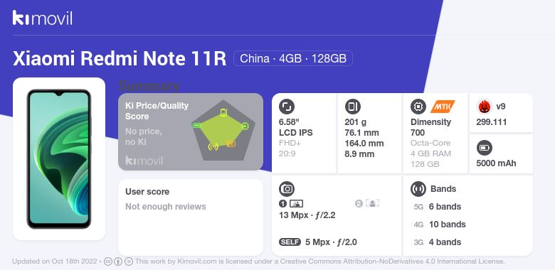 Xiaomi Redmi Note 11R: Precio, características y donde comprar
