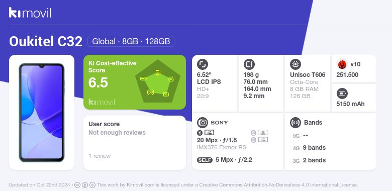 Oukitel C32: Precio, características y donde comprar