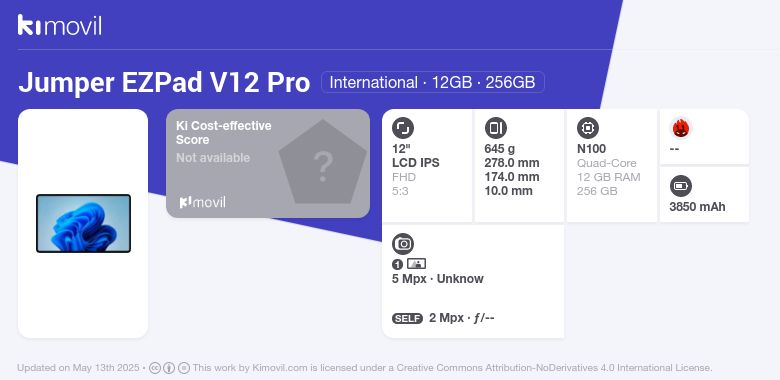 Jumper EZPad V12 Pro: Precio (desde 289.00€) y características [Octubre 2025]