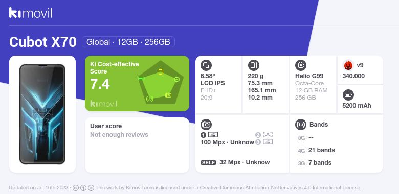 Cubot X70: Precio, características y donde comprar