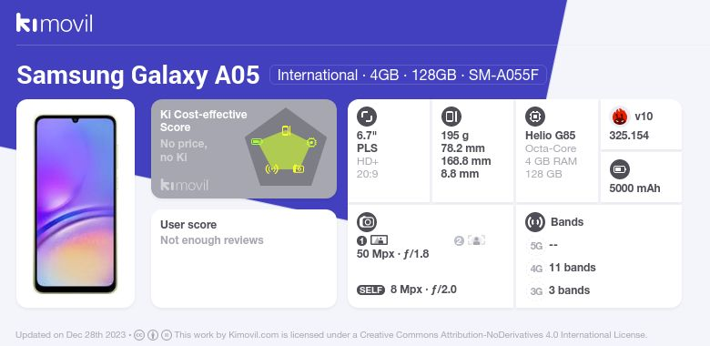 Samsung Galaxy A05: Precio, características y donde comprar