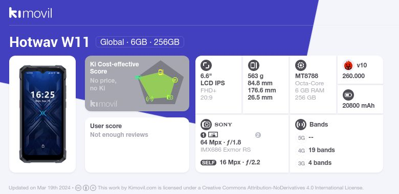 Hotwav W11: Precio, características y donde comprar