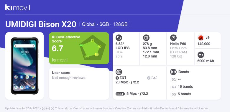 UMiDIGI Bison X20: Preço, ficha técnica e onde comprar