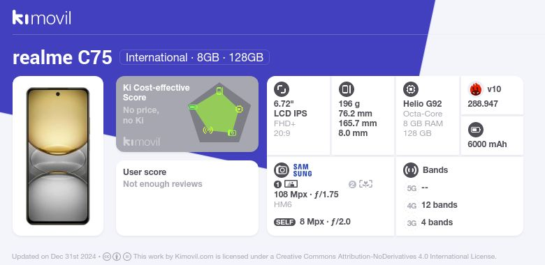 realme C75: Price, specs and best deals