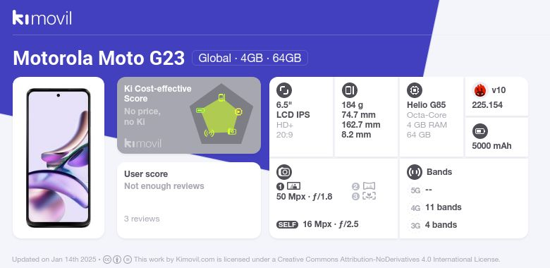 Motorola Moto G23: Precio, características y donde comprar