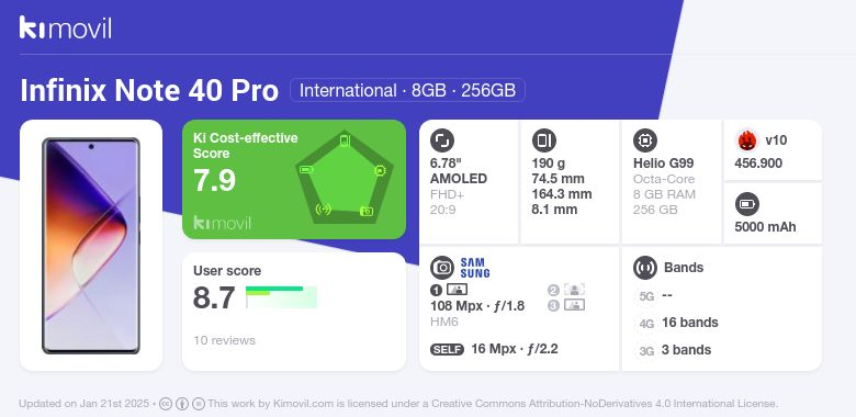 Infinix Note 40 Pro: Precio (desde 213.00€) y características ...