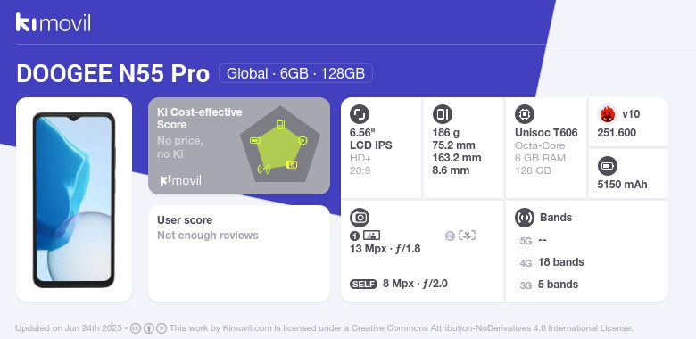 Doogee N55 Pro: Price, specs and best deals